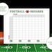 Football Squares Printable Game Board | 100 Square Football Pool | 100 ...