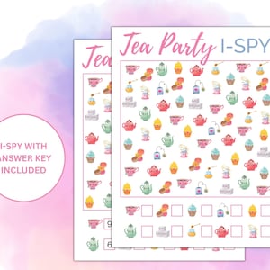 Printable Tea Party Games | Kid's Tea Party Activity Set | Children's ...