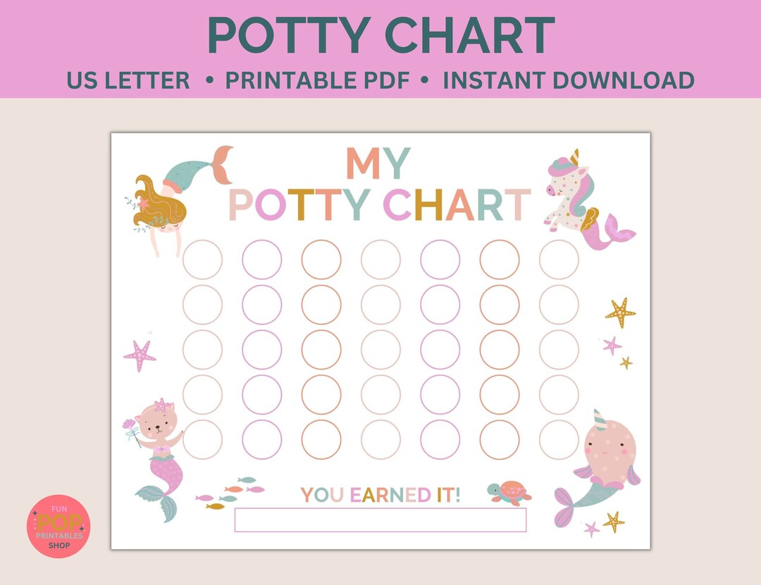 Potty Training Reward Chart Printable| Sticker Reward Potty Chart ...