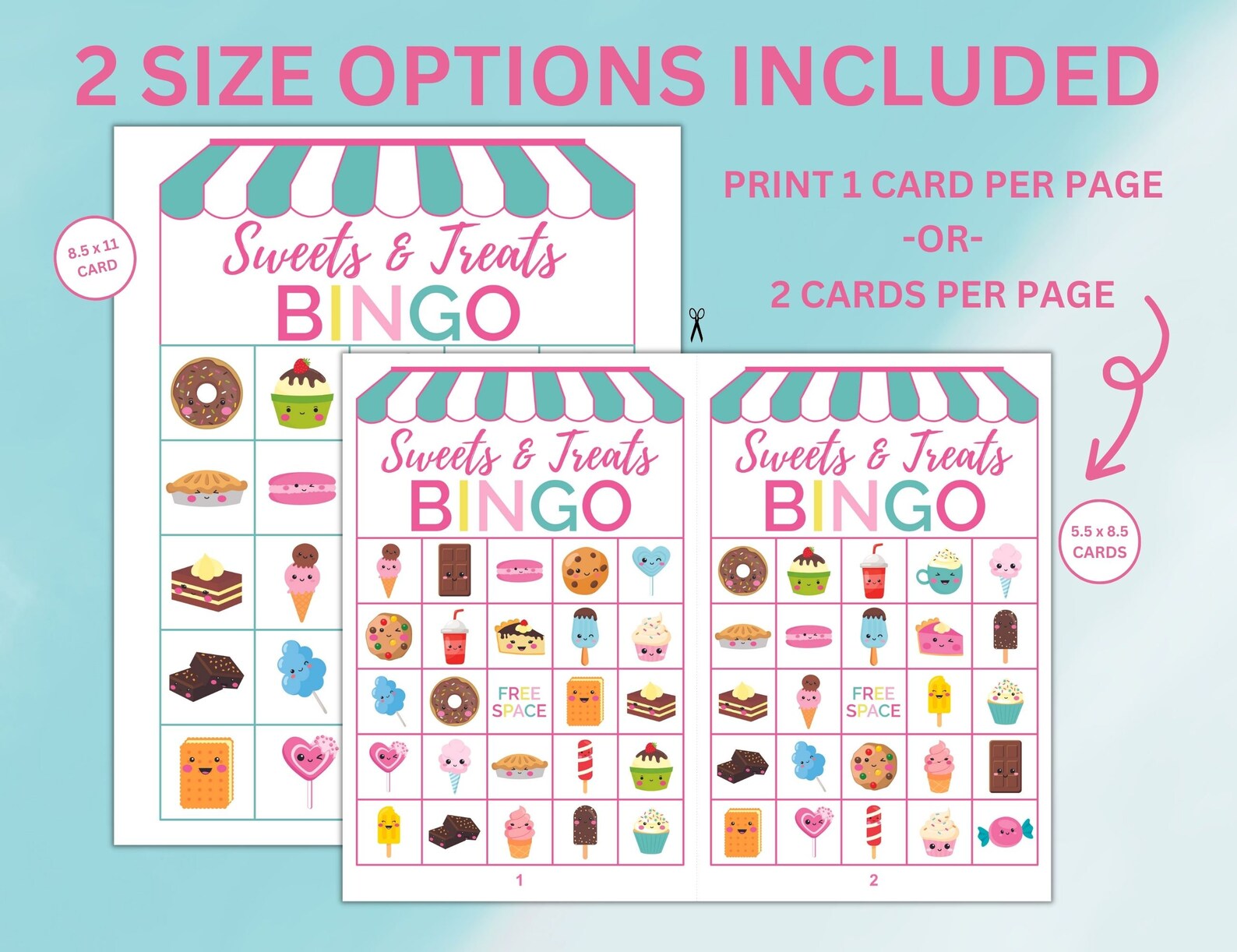 30 Printable Dessert Bingo Cards | Sweets & Treats Bingo | Kid’s Party ...