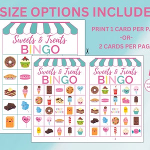 30 Printable Dessert Bingo Cards | Sweets & Treats Bingo | Kid’s Party ...