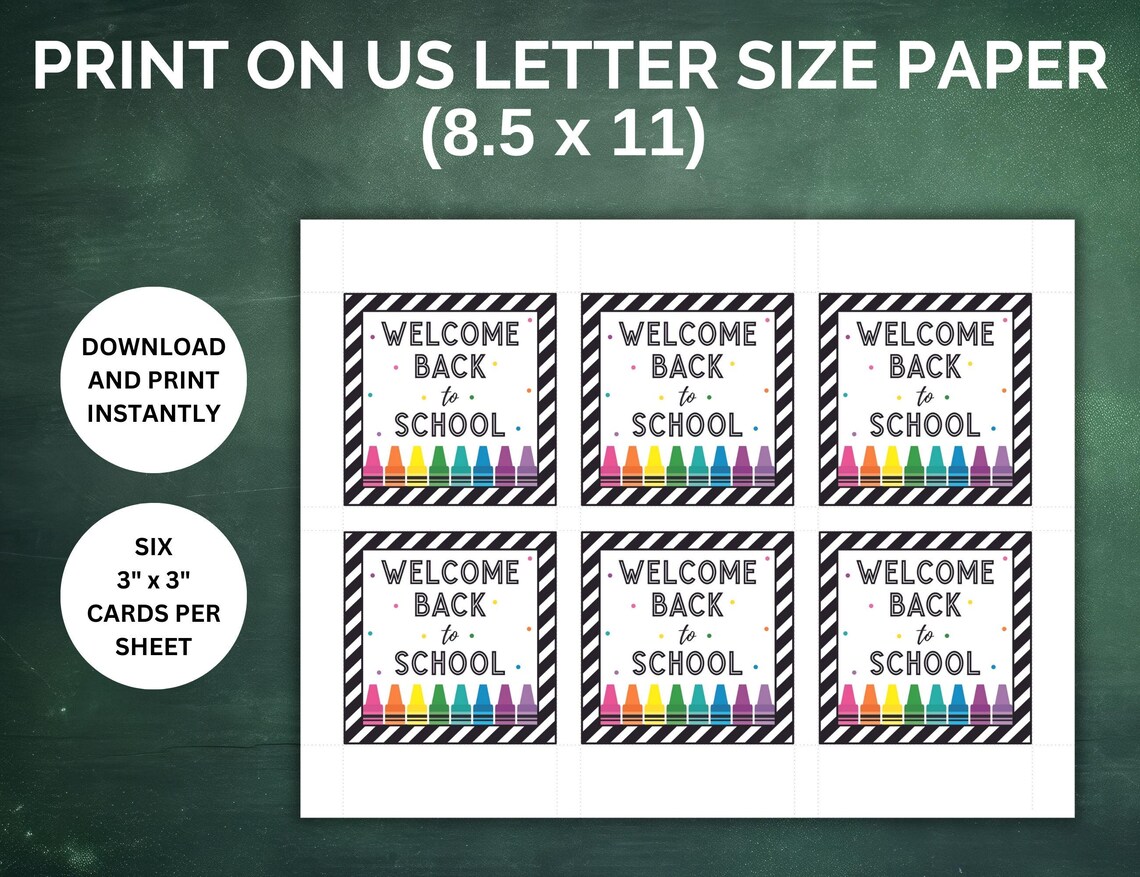 Welcome Back to School Gift Tags Back to School Teacher Gift Back to ...