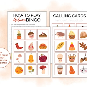 30 Printable Autumn Bingo Cards | Fall Bingo for Kids | Fall Classroom ...