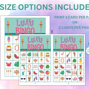 30 Printable Luau Themed Bingo Cards | Hawaiian Luau Party Games ...