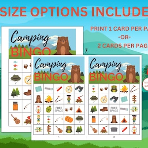 30 Printable Camping Bingo Cards | Camping Bingo for Kids | Family ...