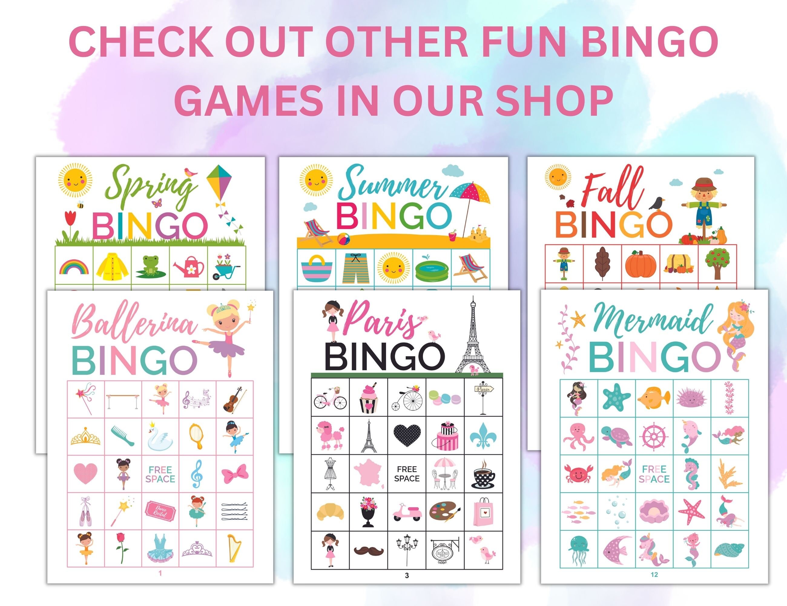 30 Printable Baking Themed Bingo Cards | Baking Party Games | Baking ...