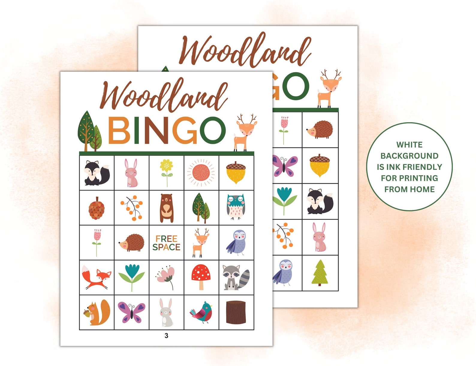 30 Printable Woodland Bingo Cards | Woodland Bingo for Kids | Woodland ...