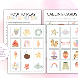 30 Printable Groovy Summer Bingo Cards | Summer Bingo for Kids | Summer ...