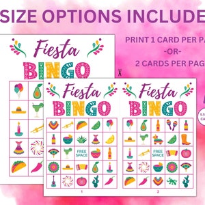 30 Printable Fiesta Themed Bingo Cards | Fiesta Party Games | Fiesta ...