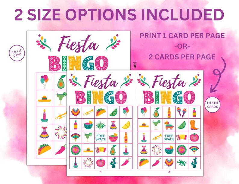 30 Printable Fiesta Themed Bingo Cards | Fiesta Party Games | Fiesta ...