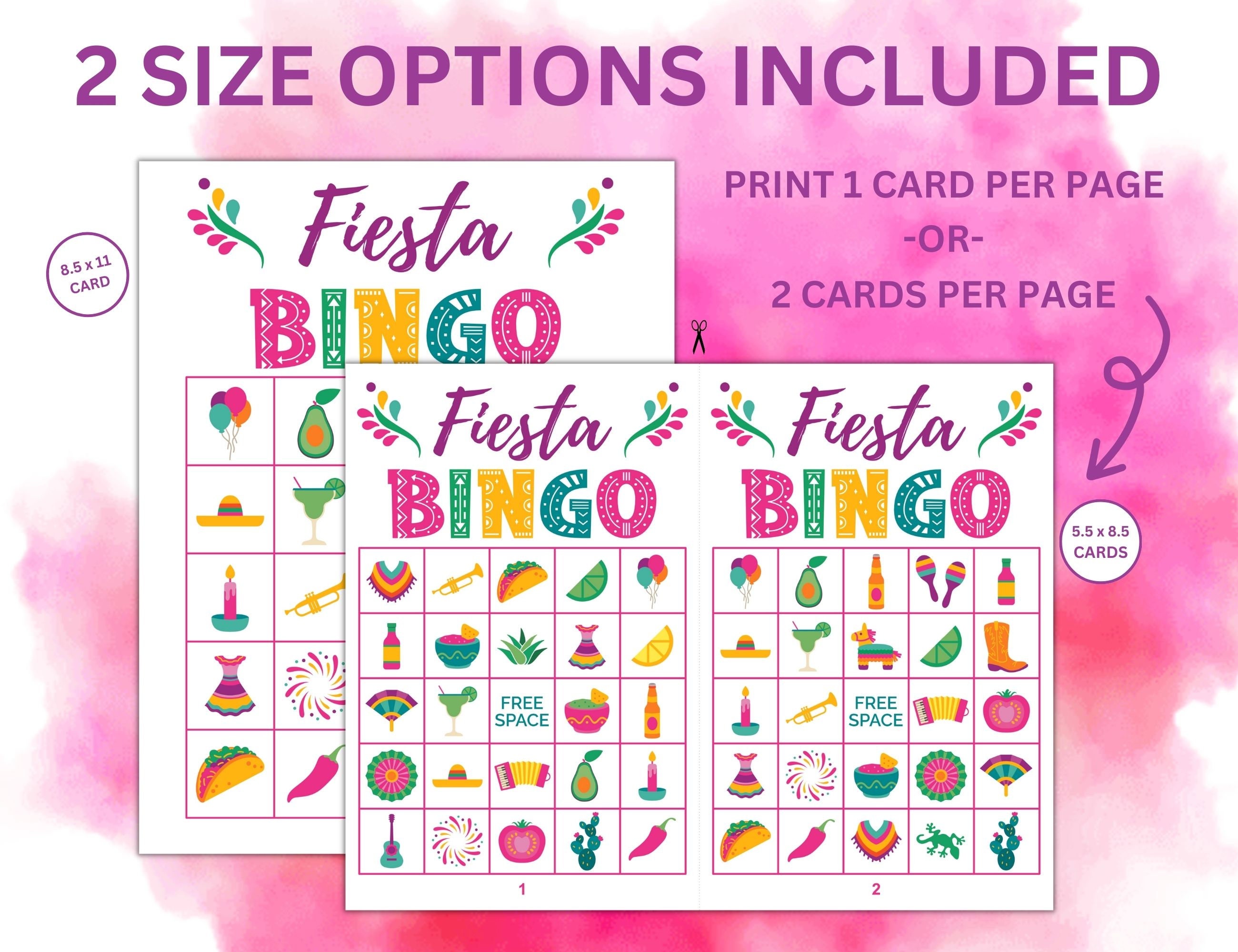 30 Printable Fiesta Themed Bingo Cards | Fiesta Party Games | Fiesta ...