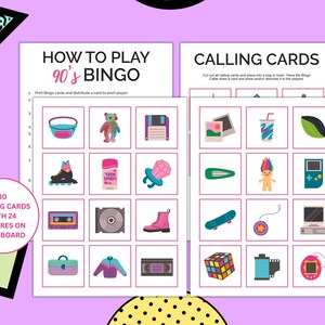 30 Printable 90's Themed Bingo Cards | Retro 90's Party Games | 90's ...
