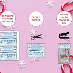 Snowman Soup Treat Bag Topper| Snowman Soup Tag | Hot Chocolate Favors ...