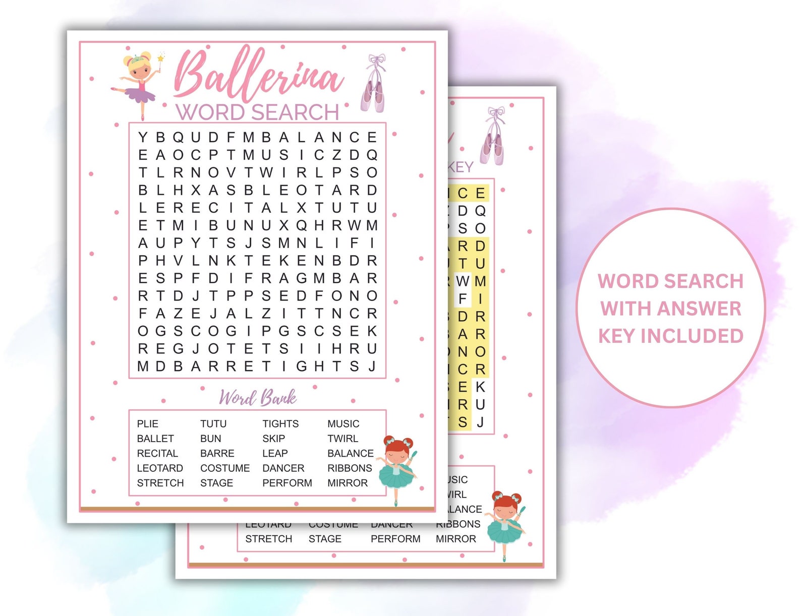 Printable Ballerina Games | Ballerina Activity Set | Ballerina Party ...