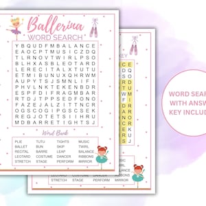 Printable Ballerina Games | Ballerina Activity Set | Ballerina Party ...