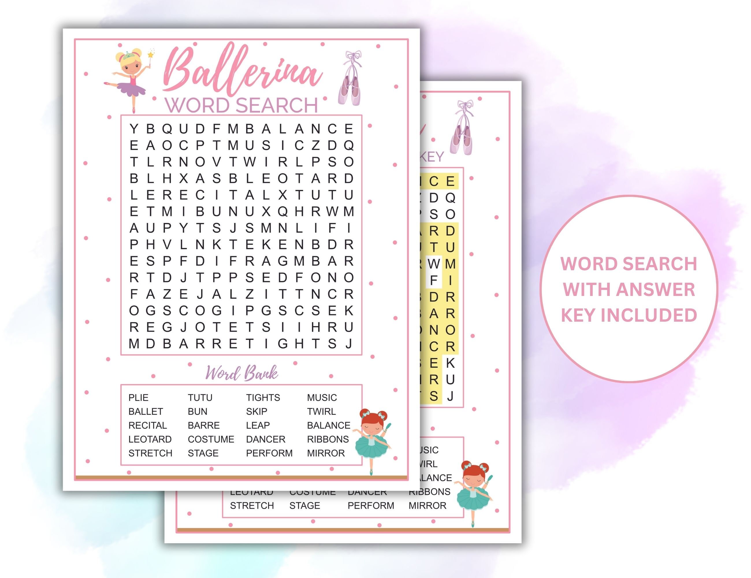 Printable Ballerina Games | Ballerina Activity Set | Ballerina Party ...