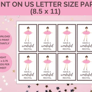 Printable Dance Recital Gift Tag | Dance Tag | Ballet Tag | Dancer Gift ...