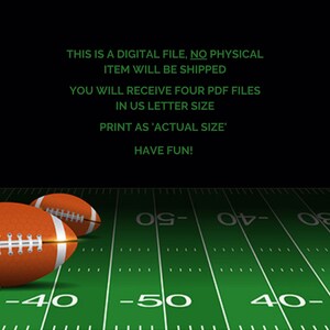 30 Printable Football Themed Bingo Cards | Football Watch Party Game ...