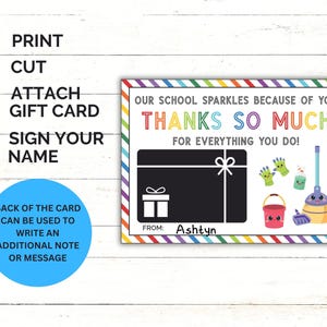 School Custodian Thank You Gift Card Holder | National Custodian ...