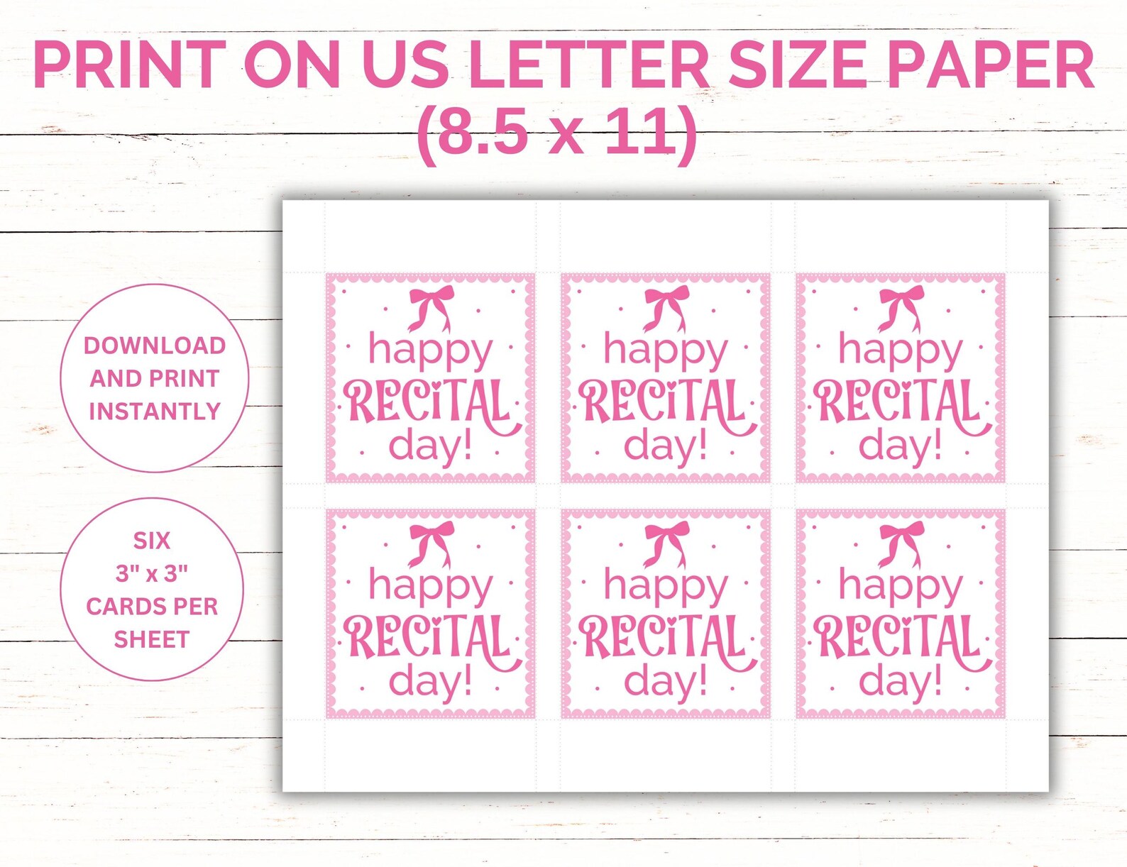 Printable Happy Recital Day Treat Tags | Ballerina Tags | Dance Recital ...