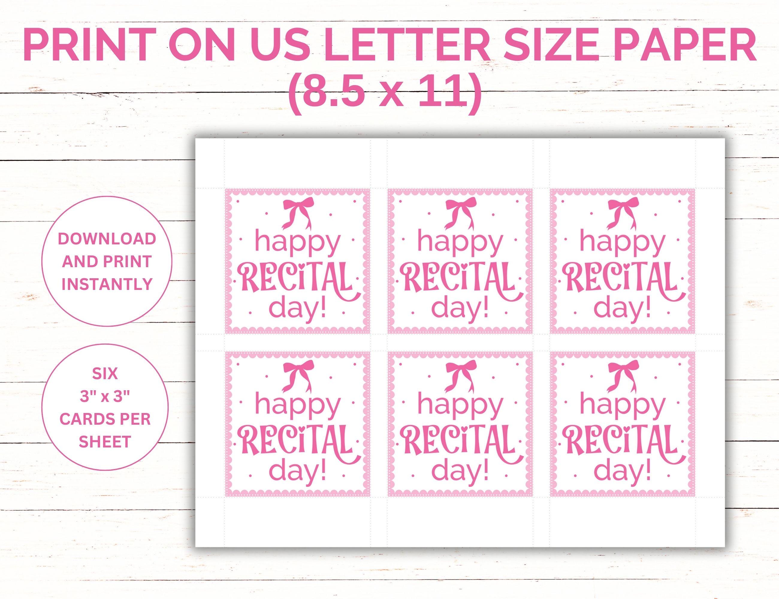 Printable Happy Recital Day Treat Tags | Ballerina Tags | Dance Recital ...