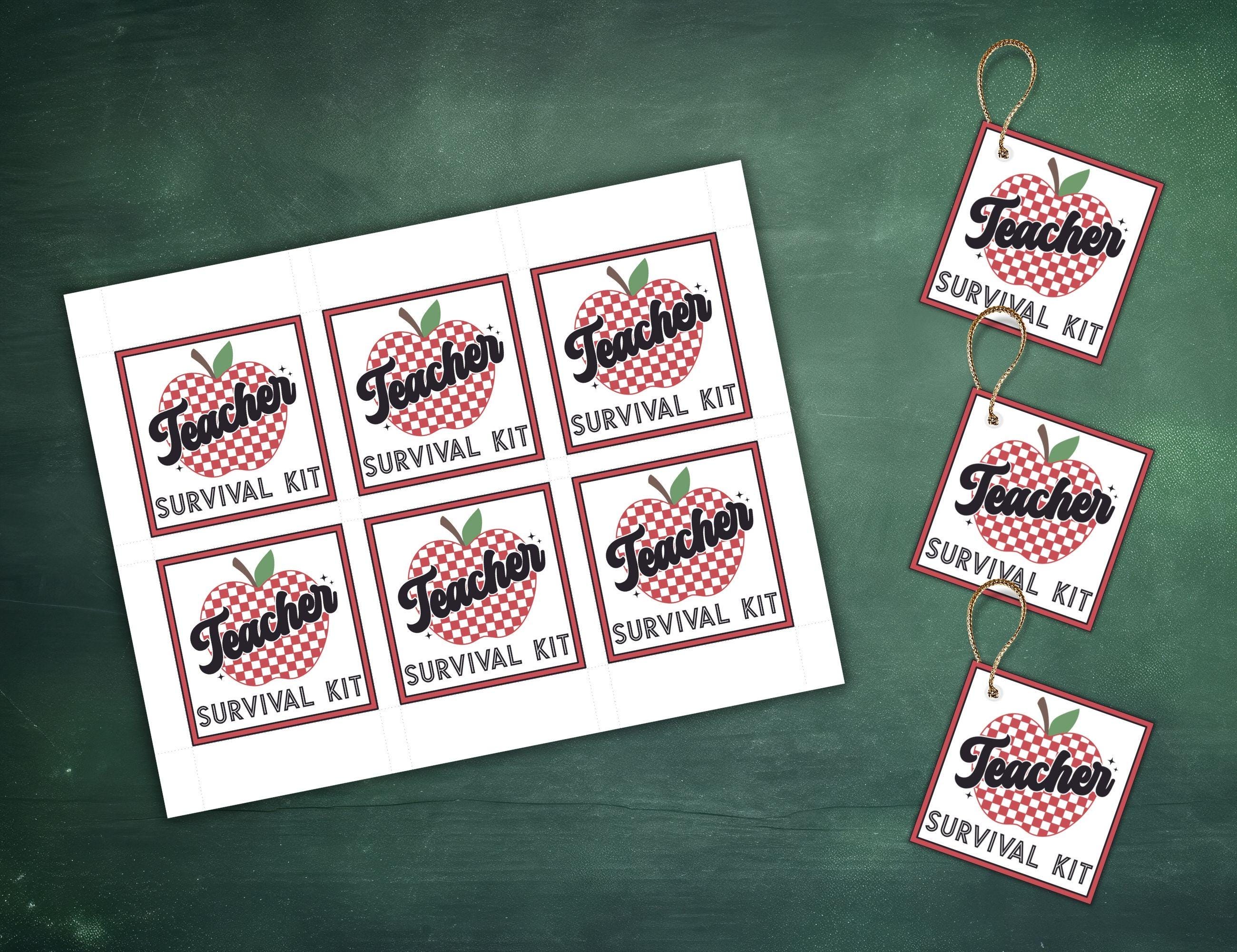 Teacher Survival Kit Gift Tags Back to School Teacher Gift First Day ...