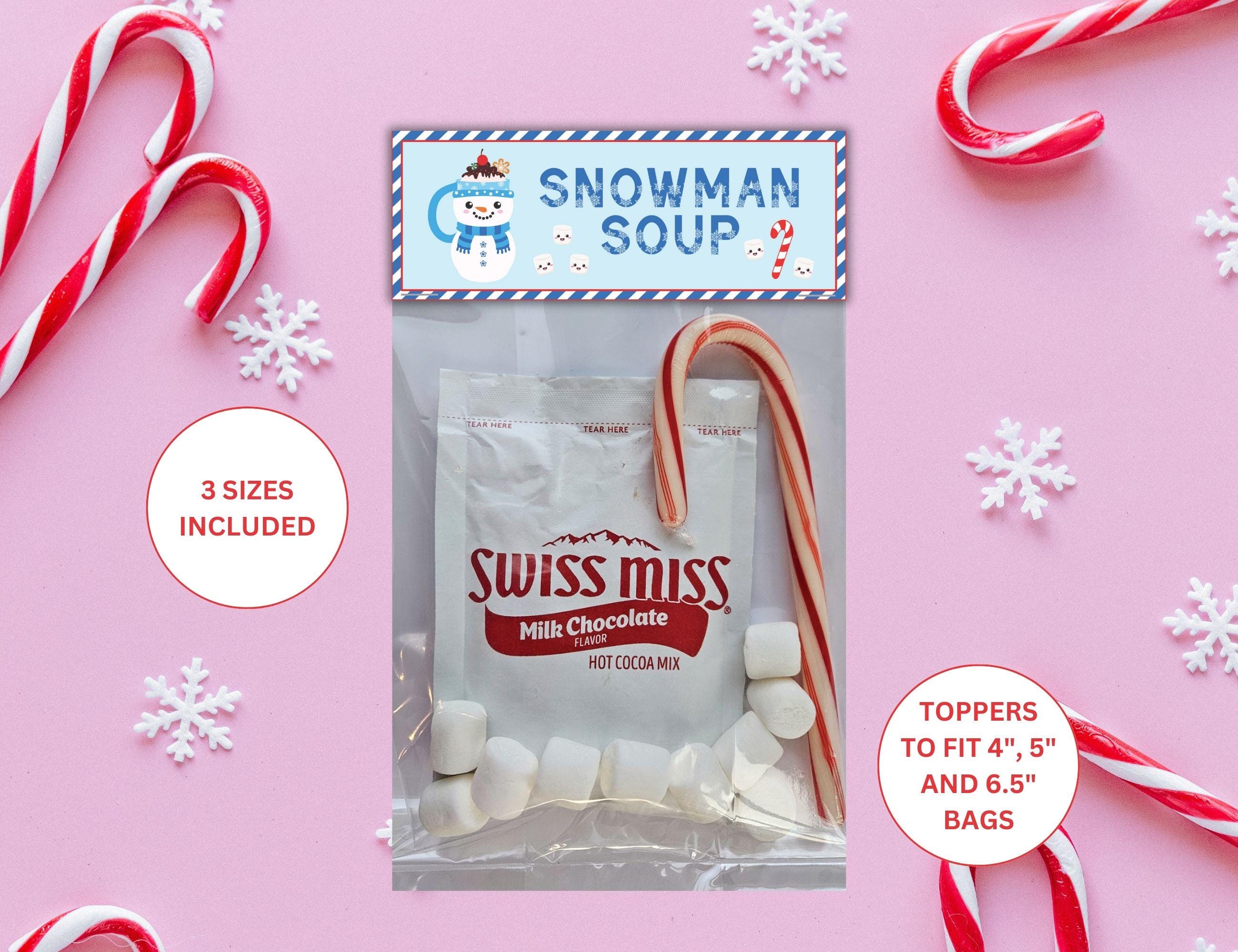 Snowman Soup Treat Bag Topper| Snowman Soup Tag | Hot Chocolate Favors ...