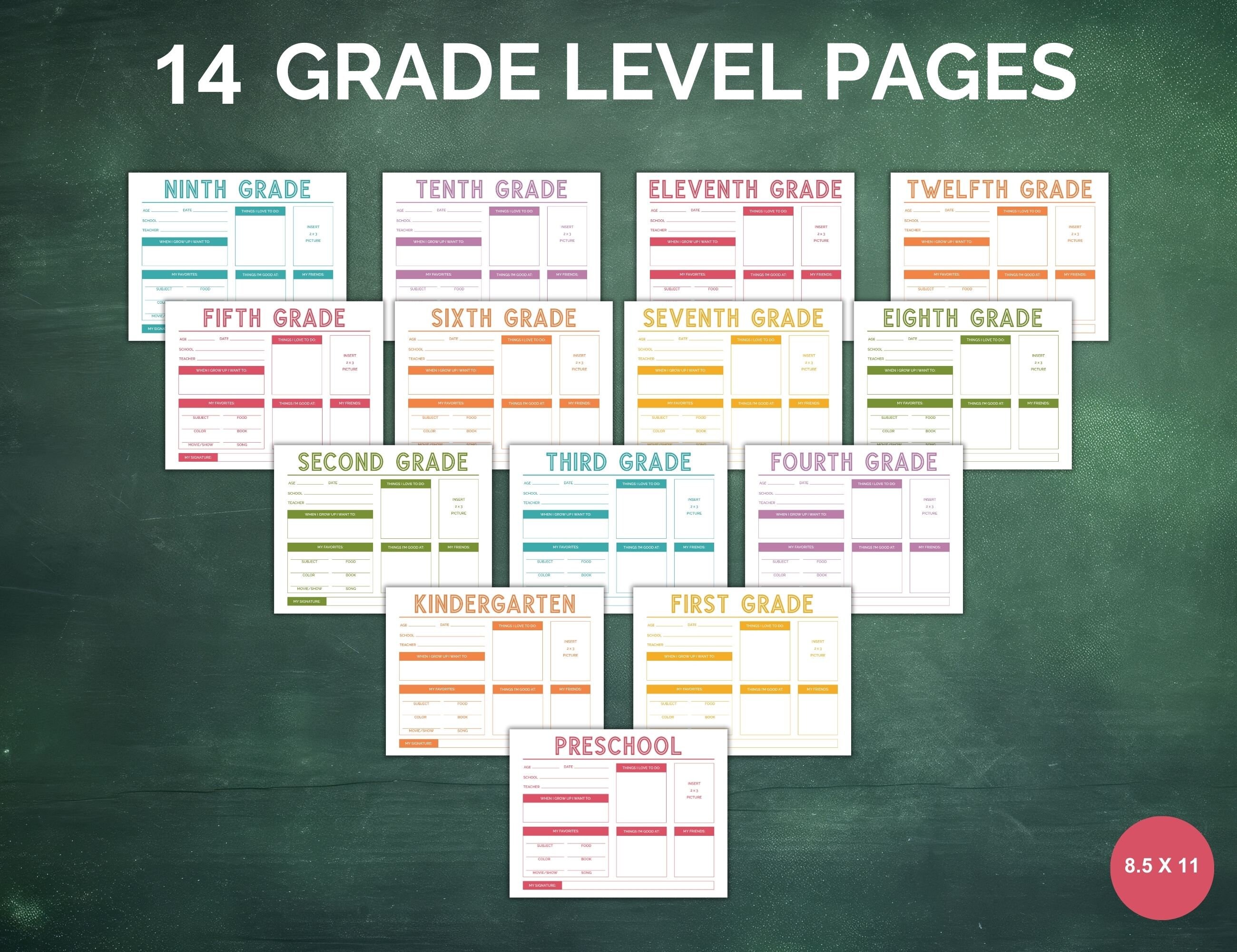 School Memory Box Kit Printable | Kids School Keepsake Journal | Back ...