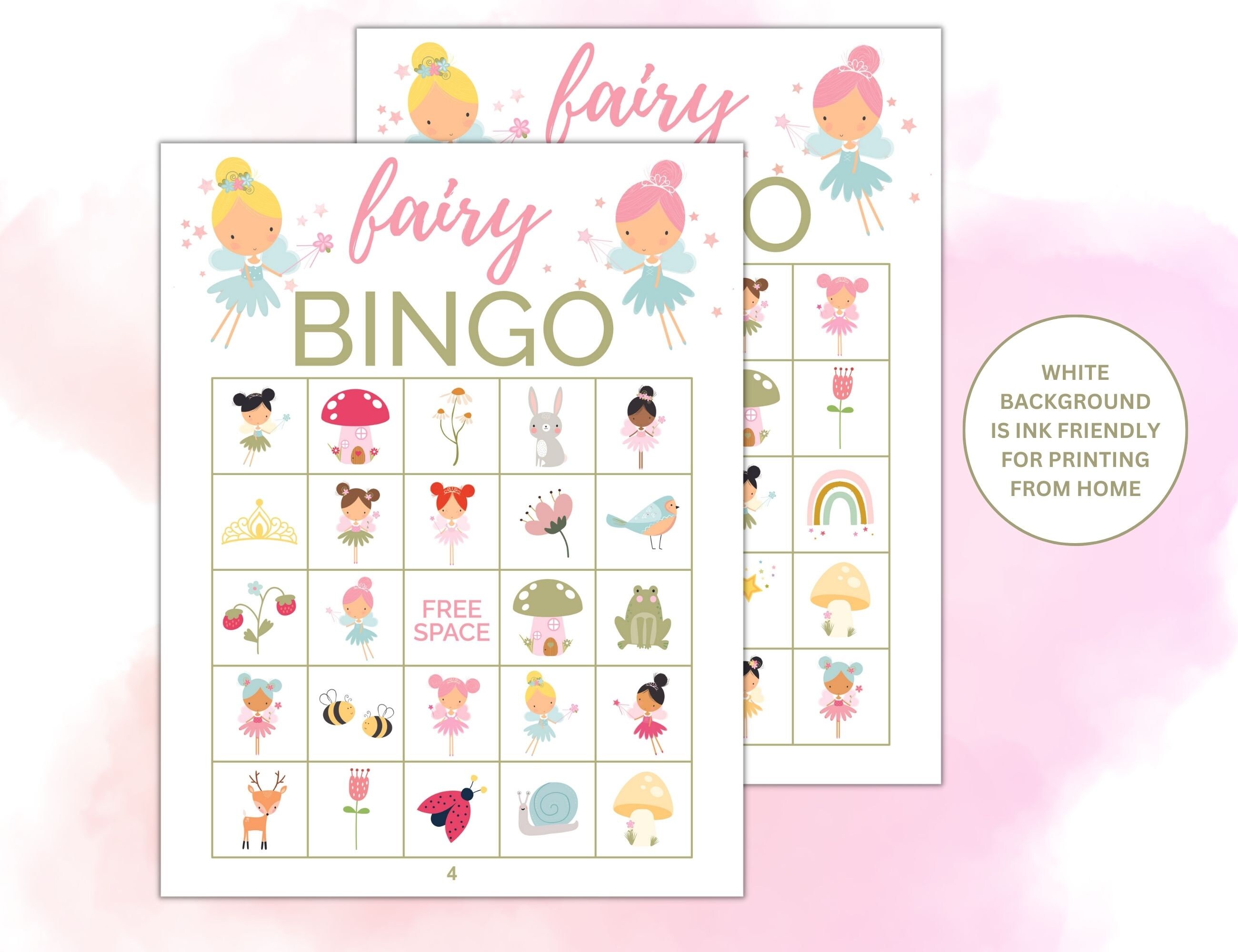 30 Printable Fairy Themed Bingo Cards | Whimsical Fairy Party Games ...