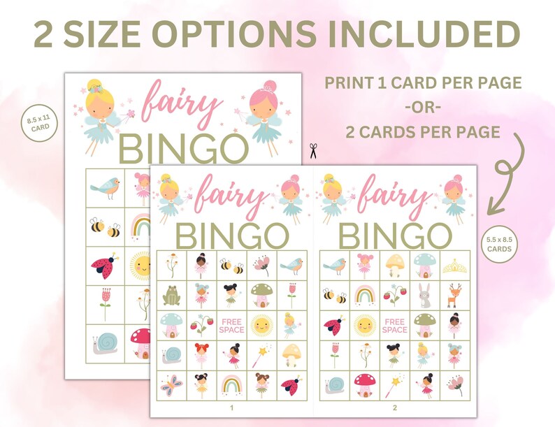 30 Printable Fairy Themed Bingo Cards | Whimsical Fairy Party Games ...