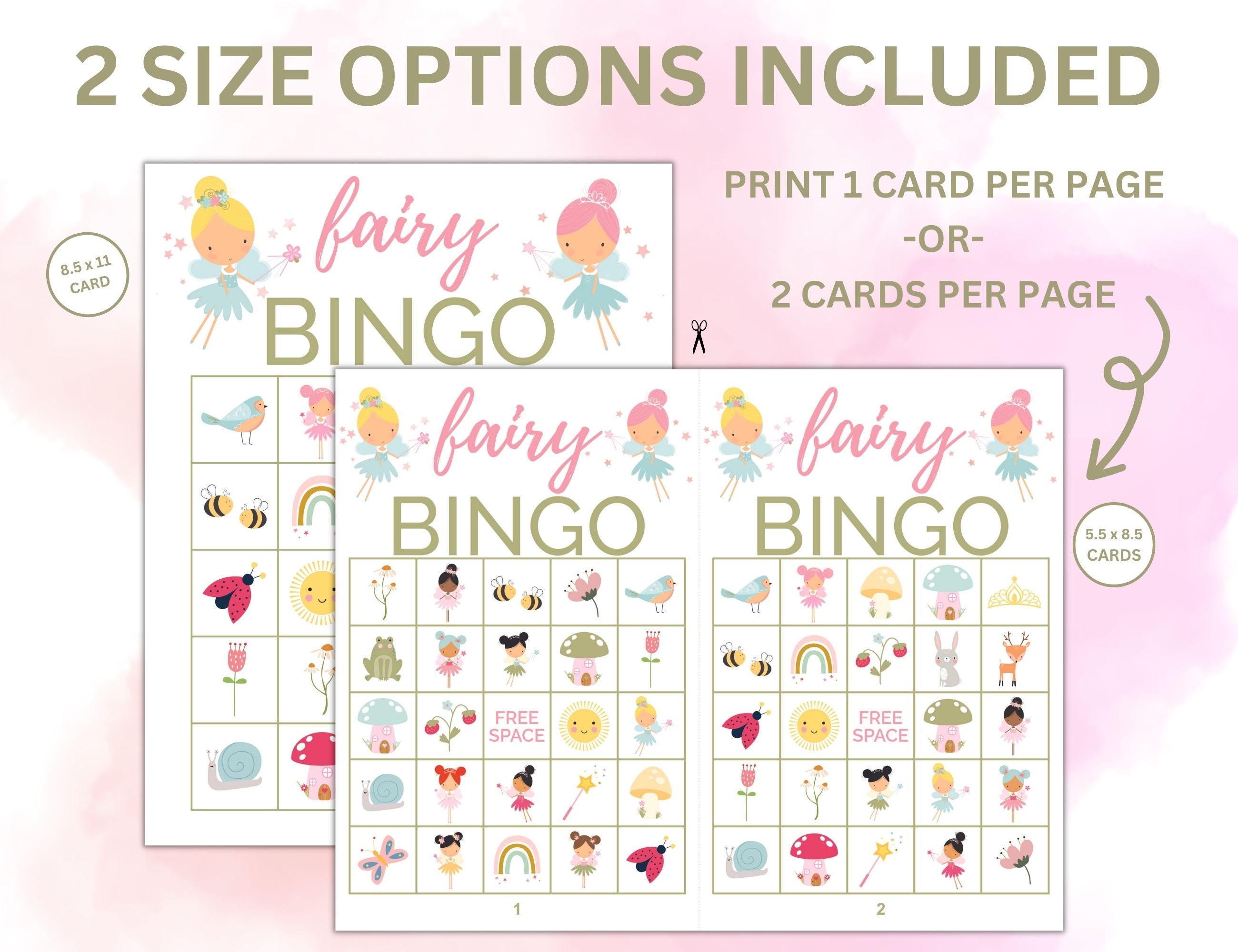 30 Printable Fairy Themed Bingo Cards | Whimsical Fairy Party Games ...