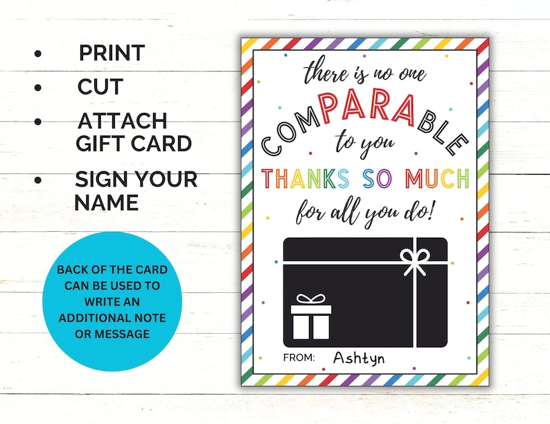Para Appreciation Gift Card Holder Paraprofessional Gifts Special ...