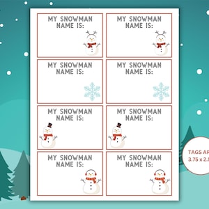 What's Your Snowman Name Printable Name Generator Game With Name Tags ...