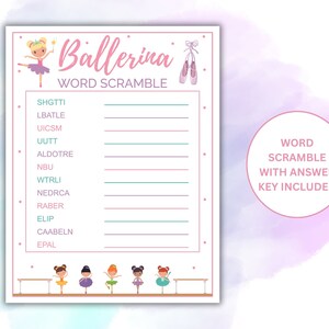 Printable Ballerina Games | Ballerina Activity Set | Ballerina Party ...