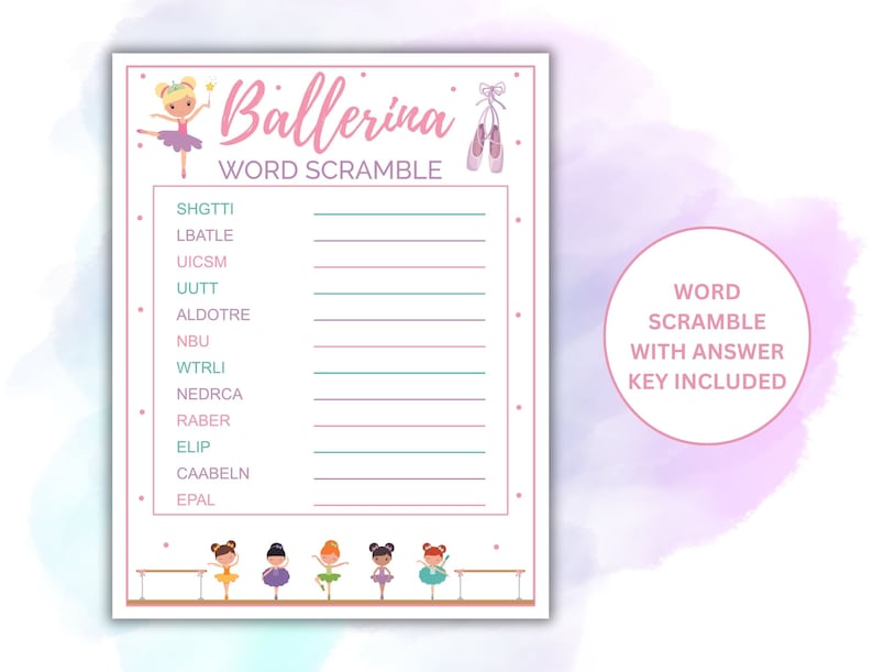 Printable Ballerina Games | Ballerina Activity Set | Ballerina Party ...