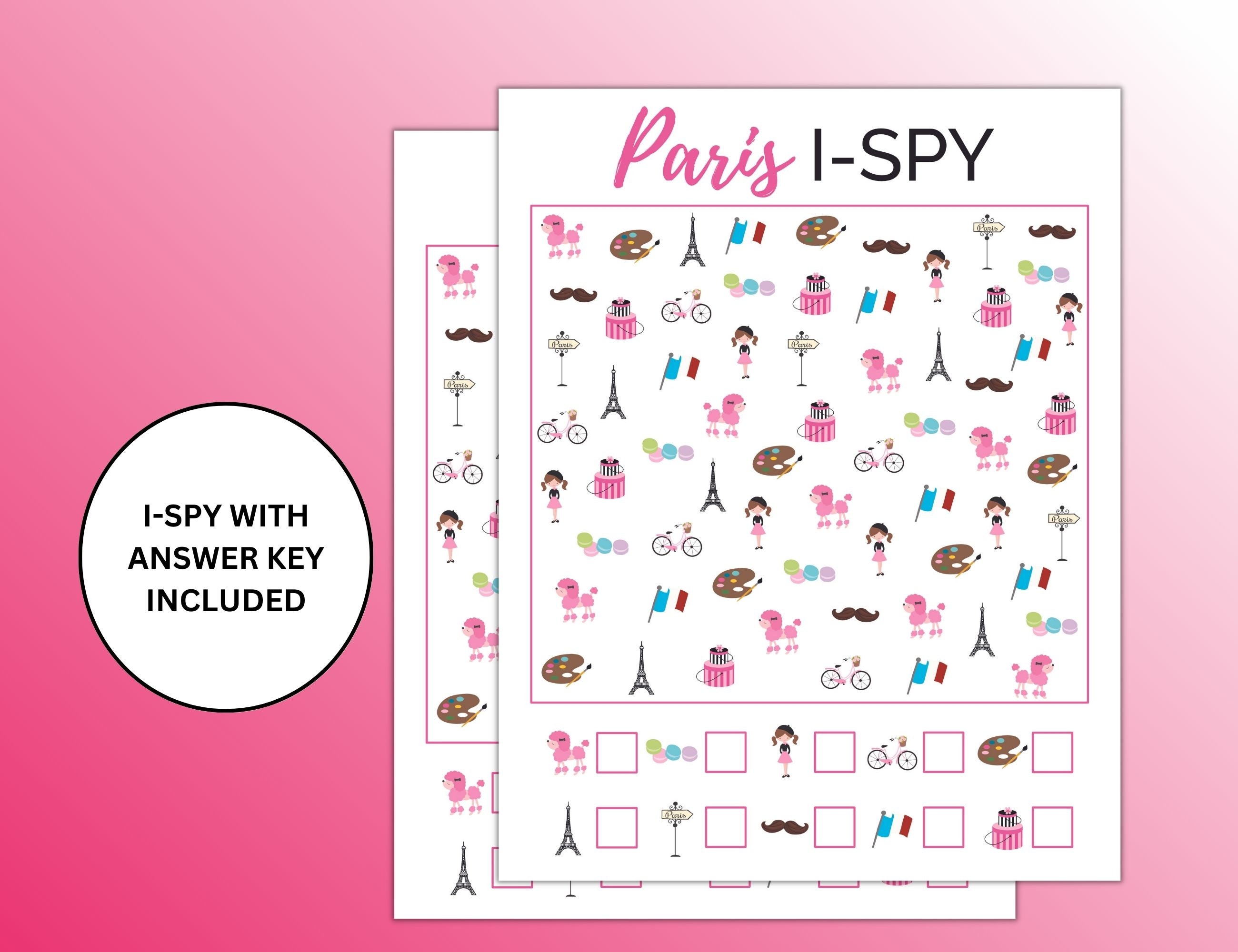 Printable Paris Games | Paris Activity Set | Paris Party Games | Paris ...