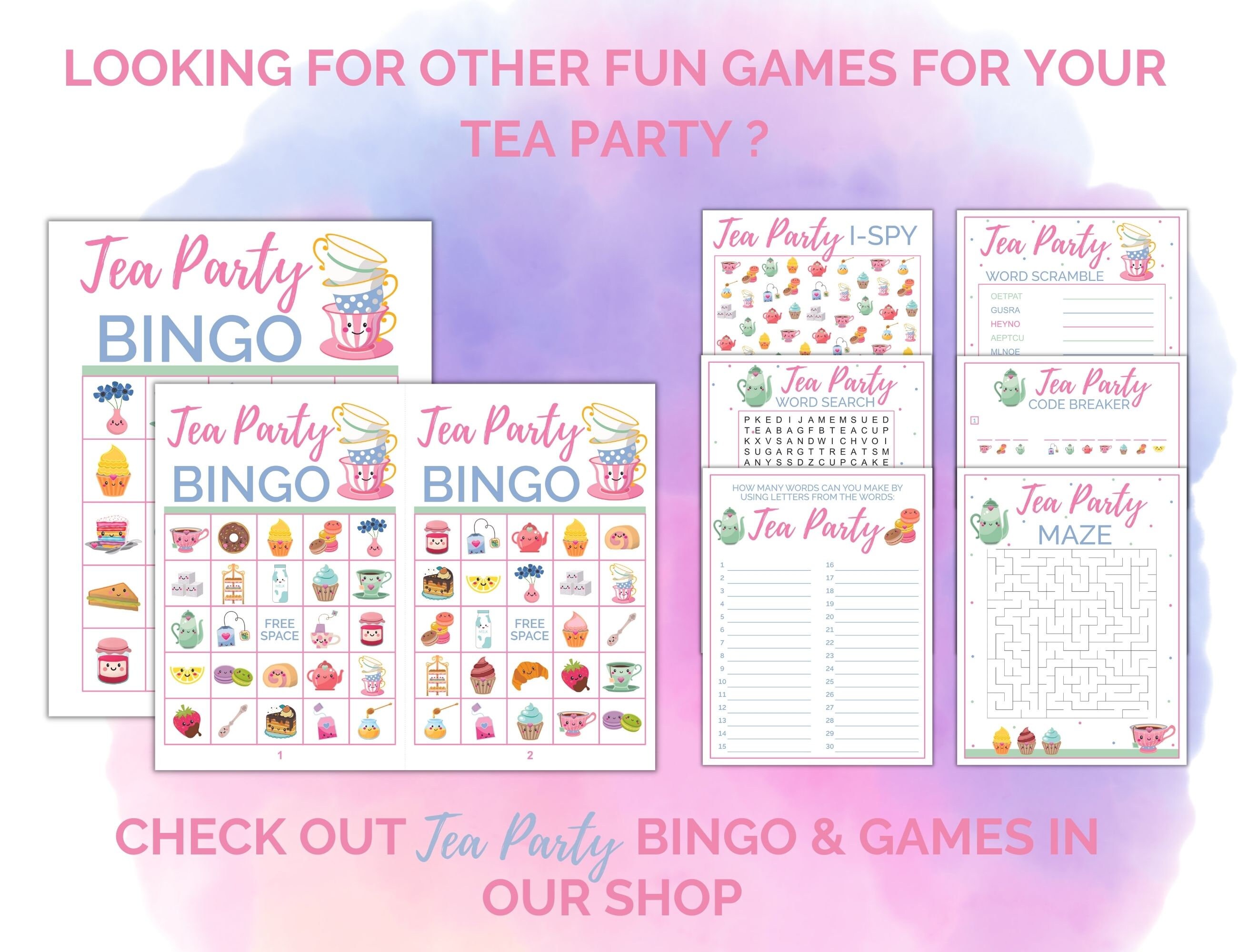 Tea Party Candy Dice Printable Game | Tea Party Themed Game | Easy Kid ...