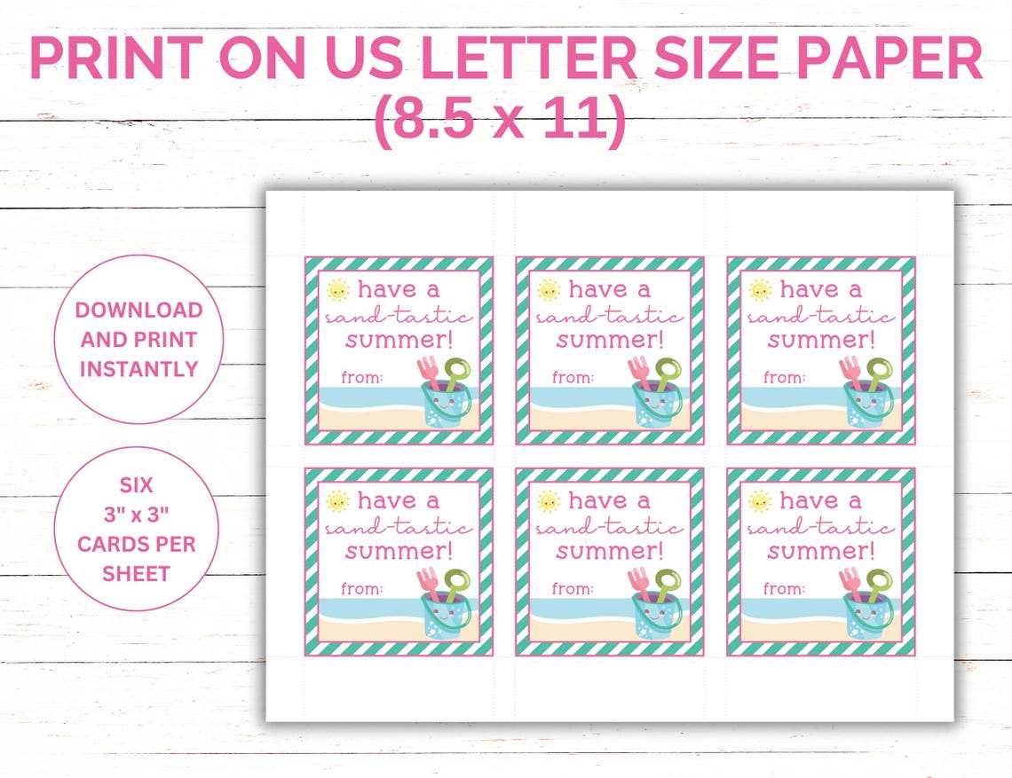 Have a Sand-tastic Summer Gift Tag | End of School Year Gifts for ...