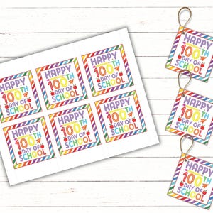 Happy 100th Day of School Gift Tags | Teacher Appreciation Tags ...