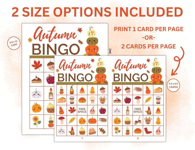 30 Printable Autumn Bingo Cards | Fall Bingo for Kids | Fall Classroom ...