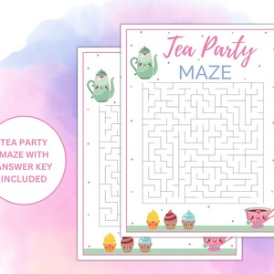 Printable Tea Party Games | Kid's Tea Party Activity Set | Children's ...