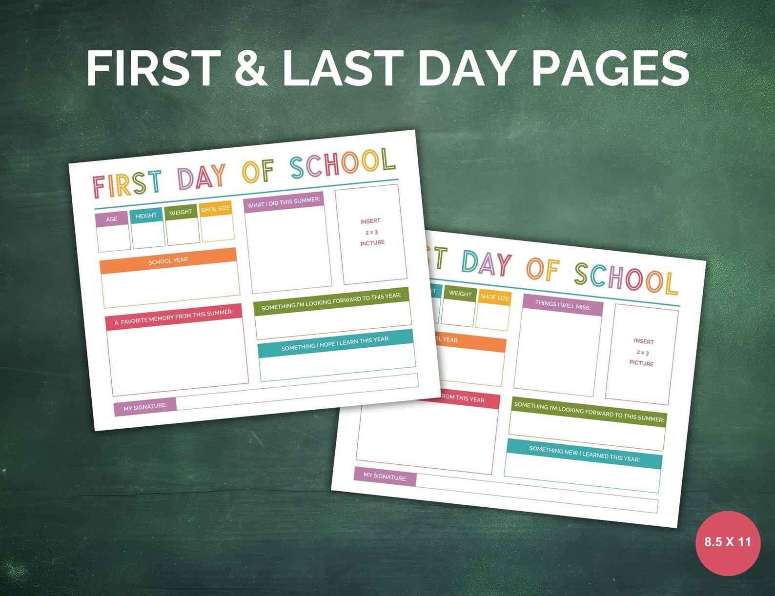 School Memory Box Kit Printable | Kids School Keepsake Journal | Back ...