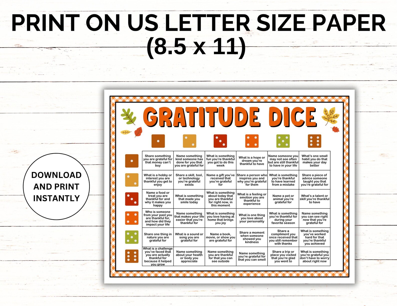 Gratitude Dice Game, Gratitude Games, Gratitude Prompts, Fall Gratitude ...