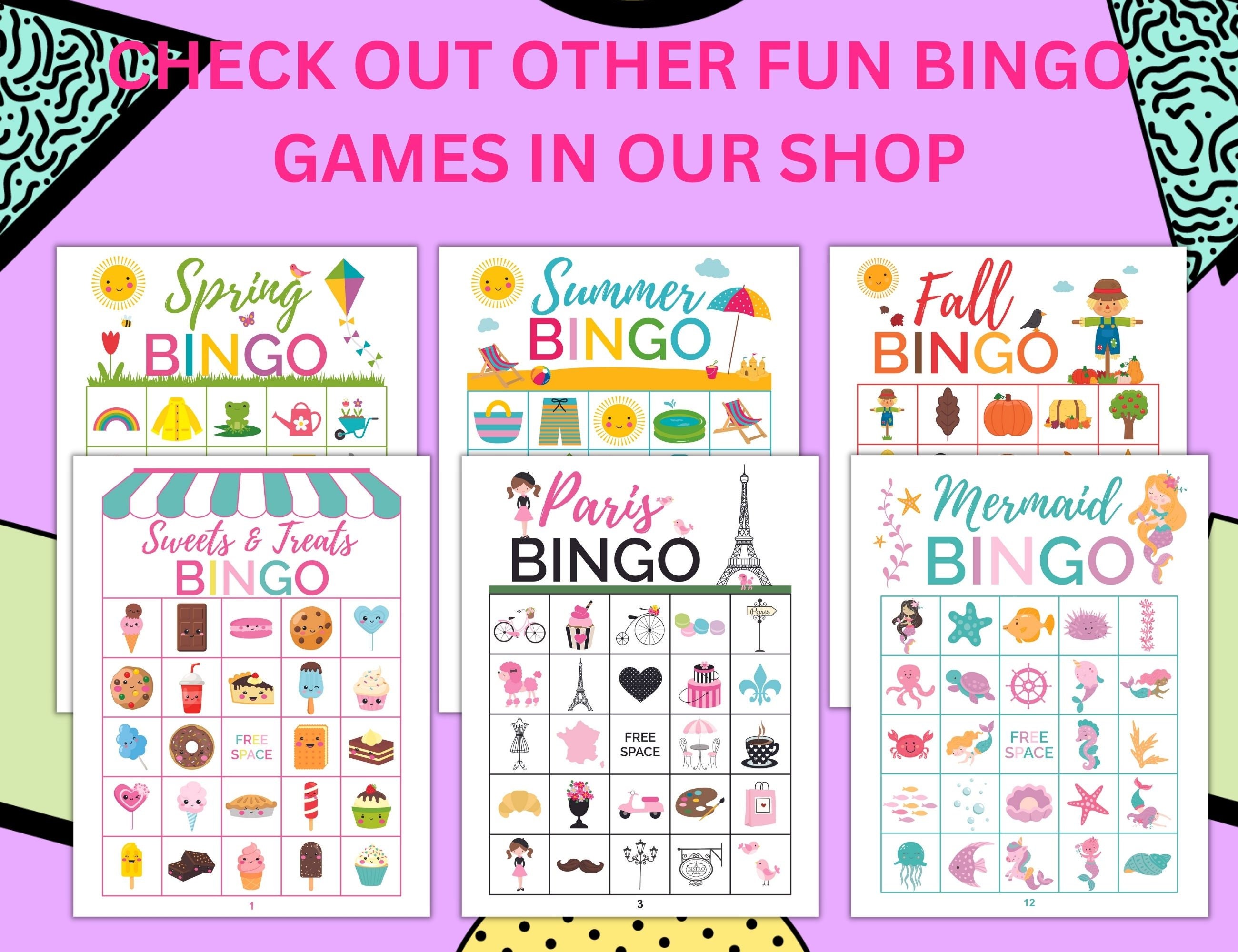 30 Printable 90's Themed Bingo Cards | Retro 90's Party Games | 90's ...