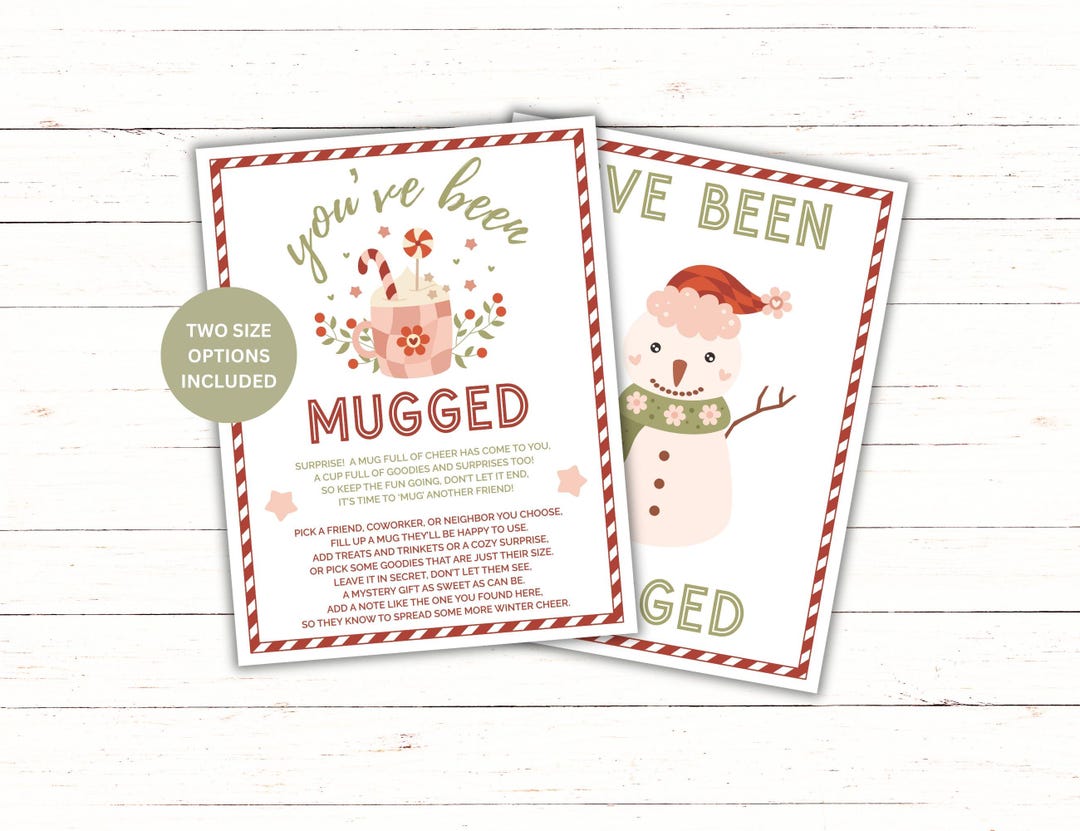 You've Been Mugged Winter Printable Game | Office Party Mug Exchange ...