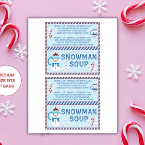 Snowman Soup Treat Bag Topper| Snowman Soup Tag | Hot Chocolate Favors ...