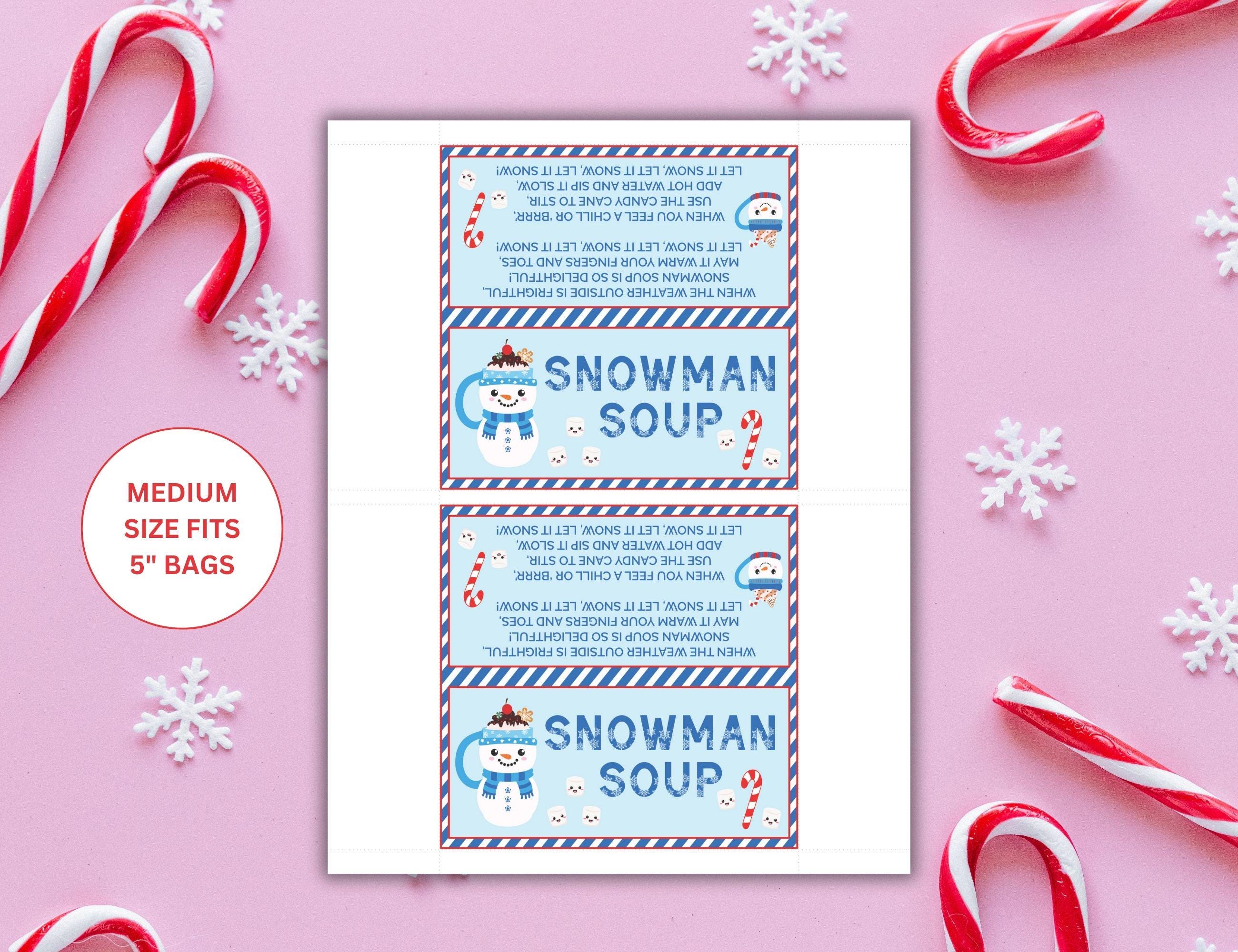 Snowman Soup Treat Bag Topper| Snowman Soup Tag | Hot Chocolate Favors ...