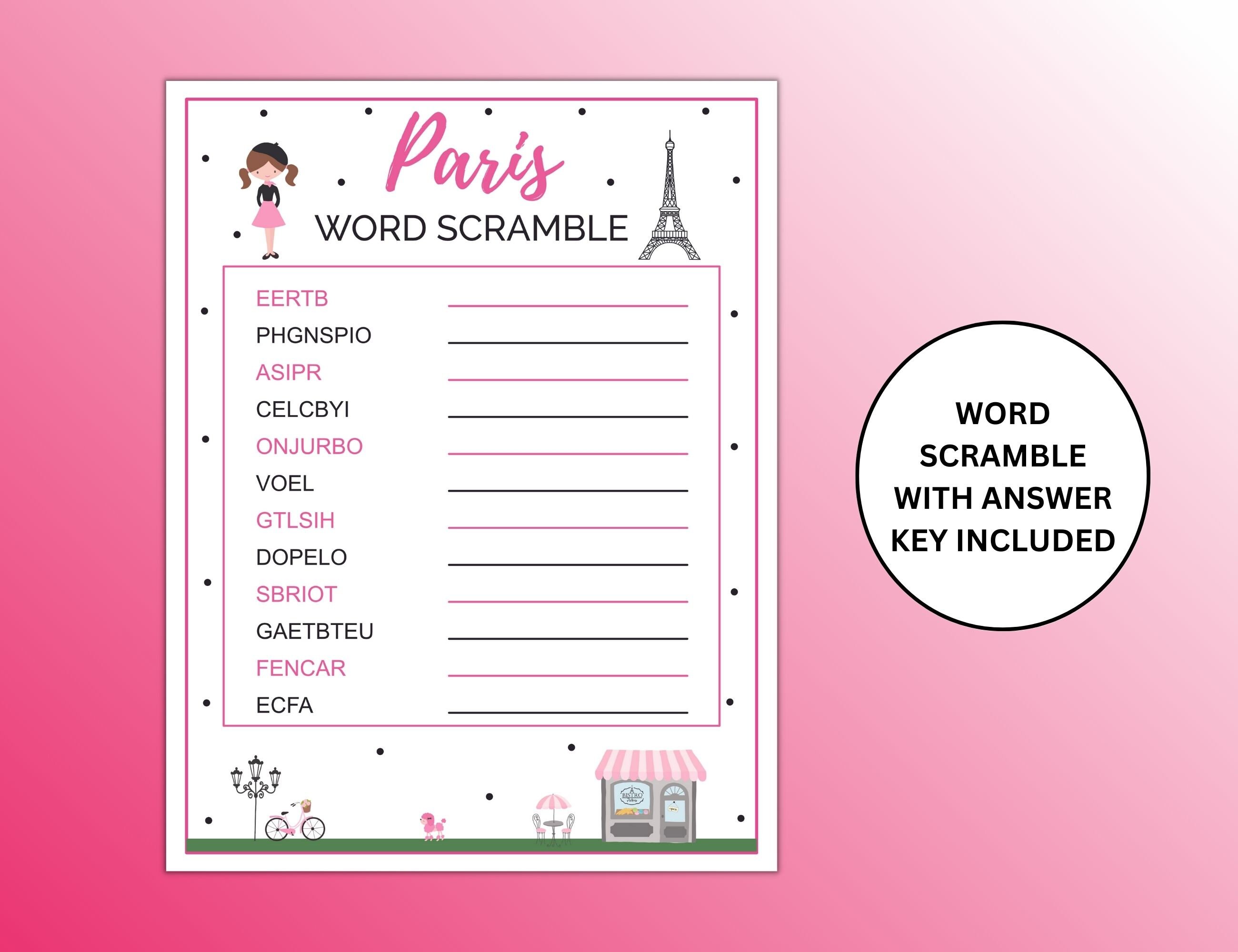 Printable Paris Games | Paris Activity Set | Paris Party Games | Paris ...