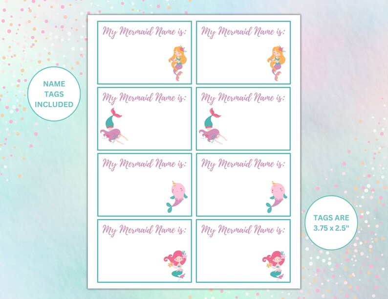 What is Your Mermaid Name Printable Game | Mermaid Themed Party Game ...