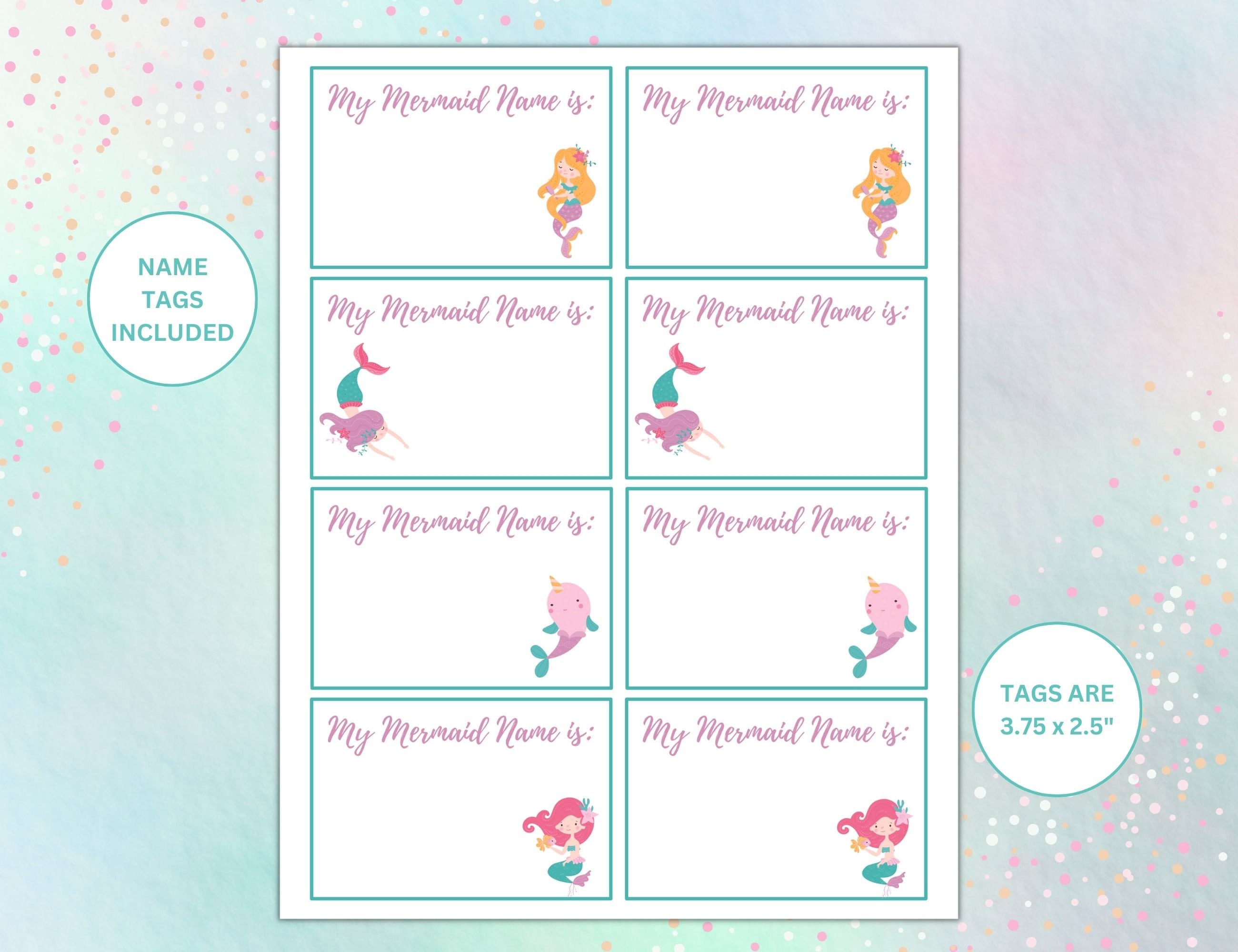 What is Your Mermaid Name Printable Game | Mermaid Themed Party Game ...
